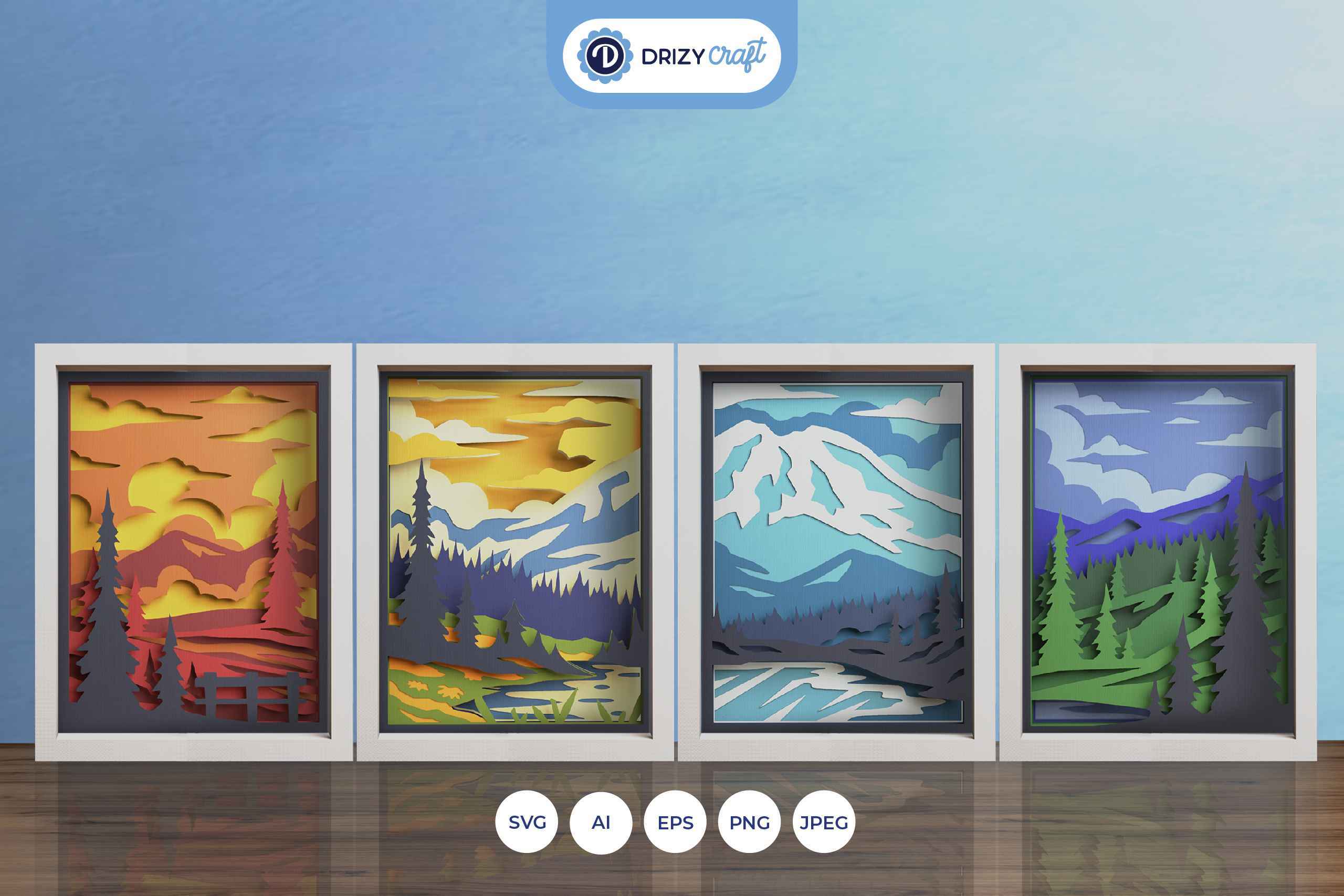 Four Seasons Farms Continuous 3D Layered Paper Cut | Drizy Craft