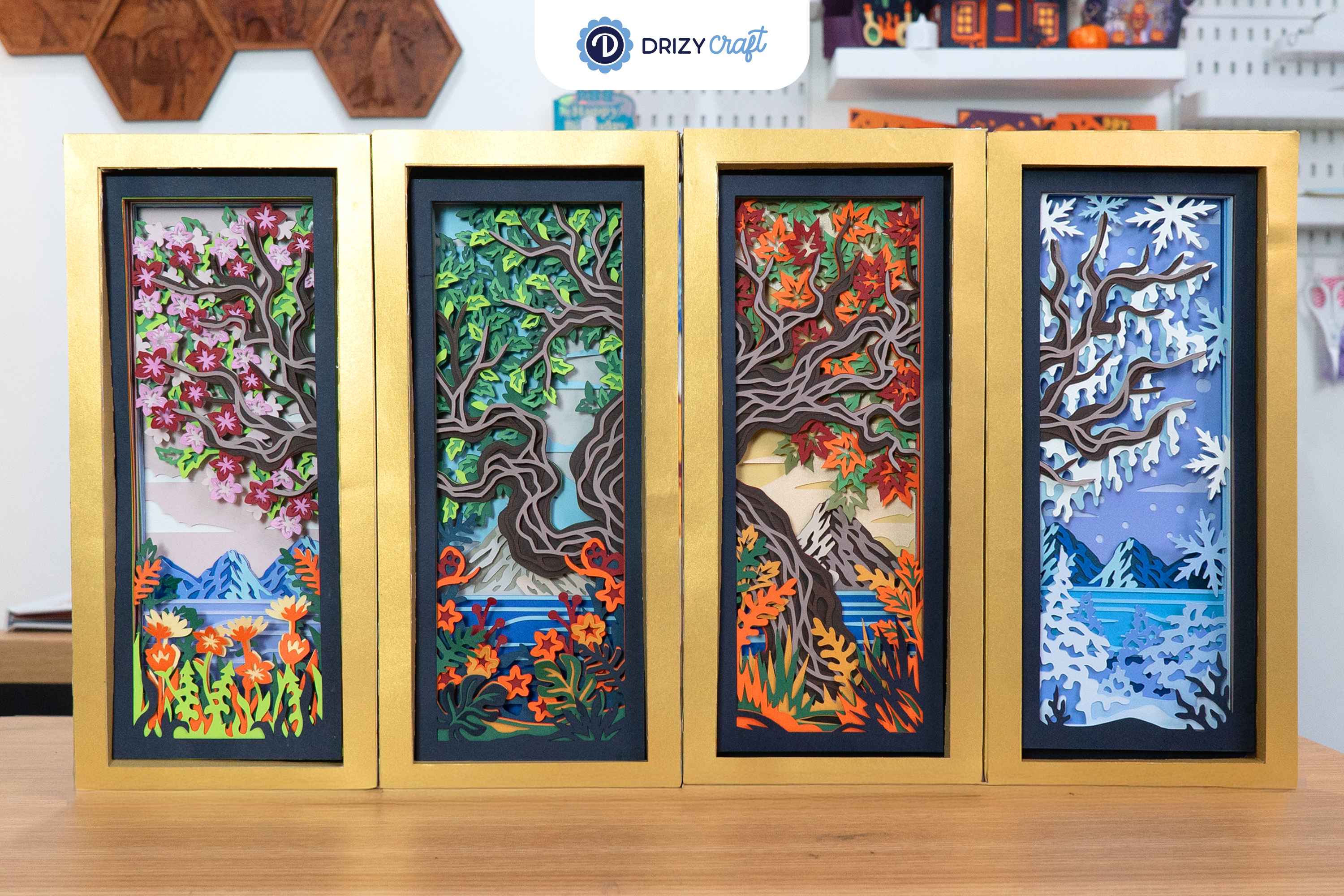 Four Seasons Farms Continuous 3D Layered Paper Cut | Drizy Craft